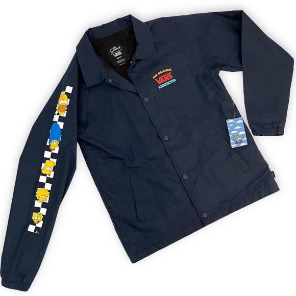 Vans | Jackets & Coats | Vans Simpsons Navy Blue Torrey Jacket Medium ...